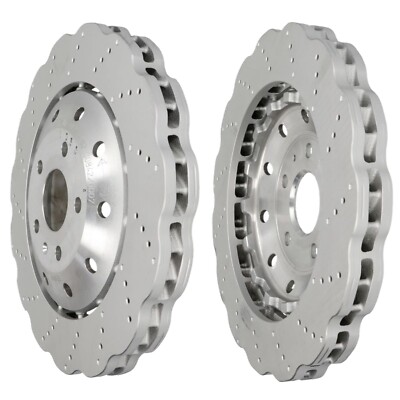 SHW Performance Front Drilled Brake Discs 365x34mm X2 Wavy For Audi ...