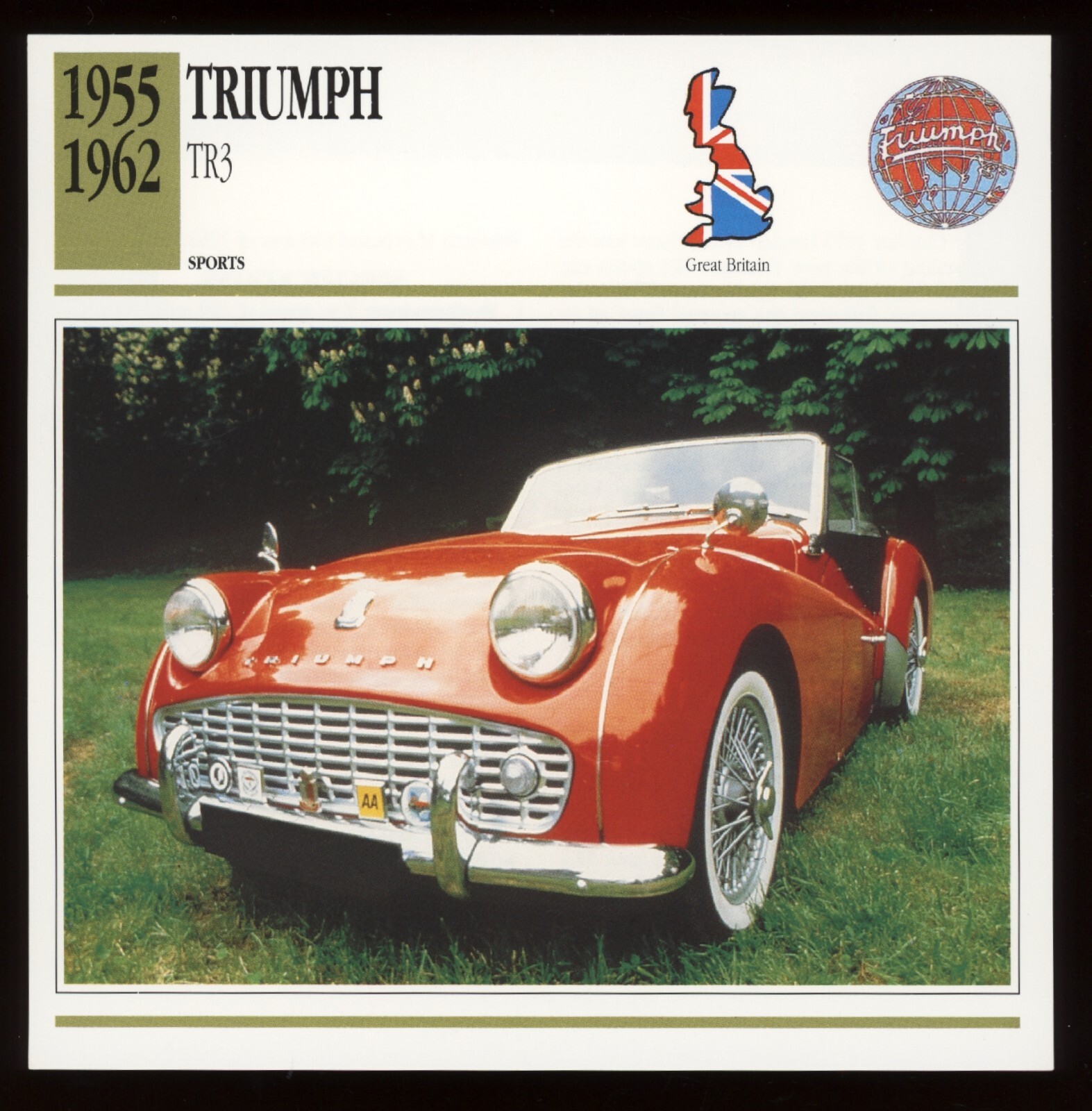 1955 - 1962 Triumph TR3 Classic Cars Card | eBay