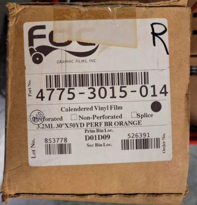 FDC Graphic Films Inc 4775-3015-014 Calendered Vinyl Film Perforated ...