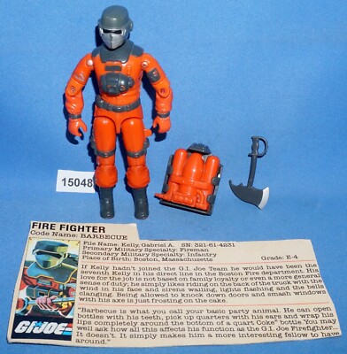 1985 BARBECUE Fire Fighter with File Card G.I. Joe 3.75 inch Figure | eBay