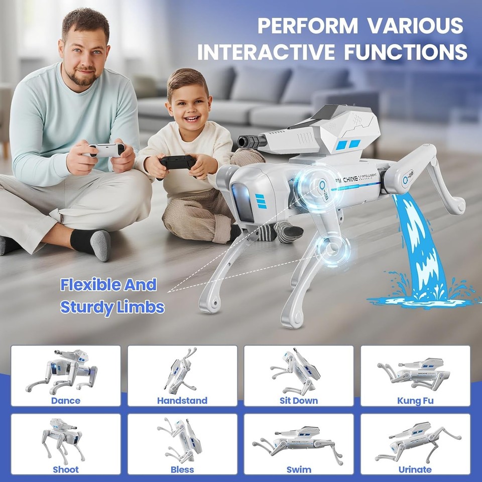 Smart Robot Dog for Kids, Interactive STEM Robot Pet with Blaster ...