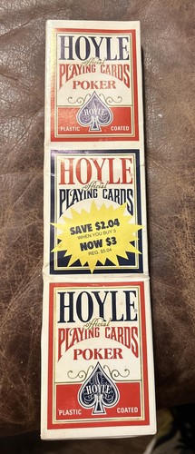 Vintage Rare Hoyle Poker Playing Cards Tall 3 pack Jumbo Decks USA New ...