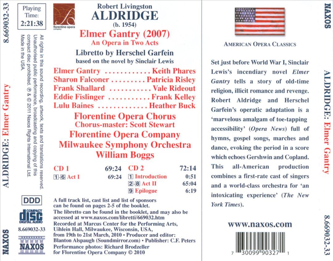 WILLIAM BOGGS ROBERT ALDRIDGE: ELMER GANTRY NEW CD 730099903271| eBay