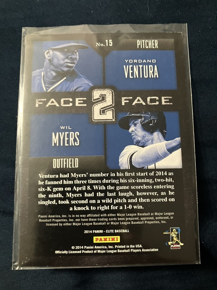 2014 Elite Face 2 Face Baseball Card #15 Wil Myers/Yordano Ventura/999 ...