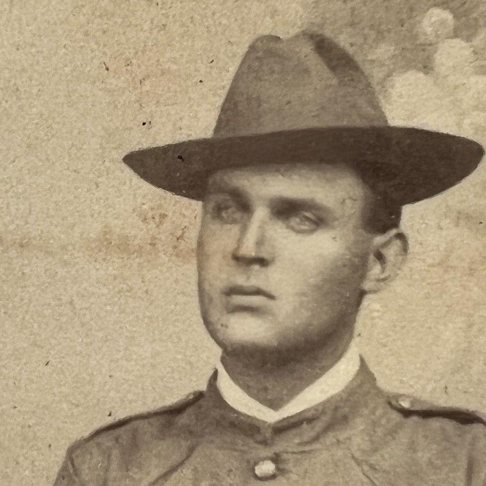 Antique Cabinet Card Photograph Man Soldier Spanish American War Rough ...