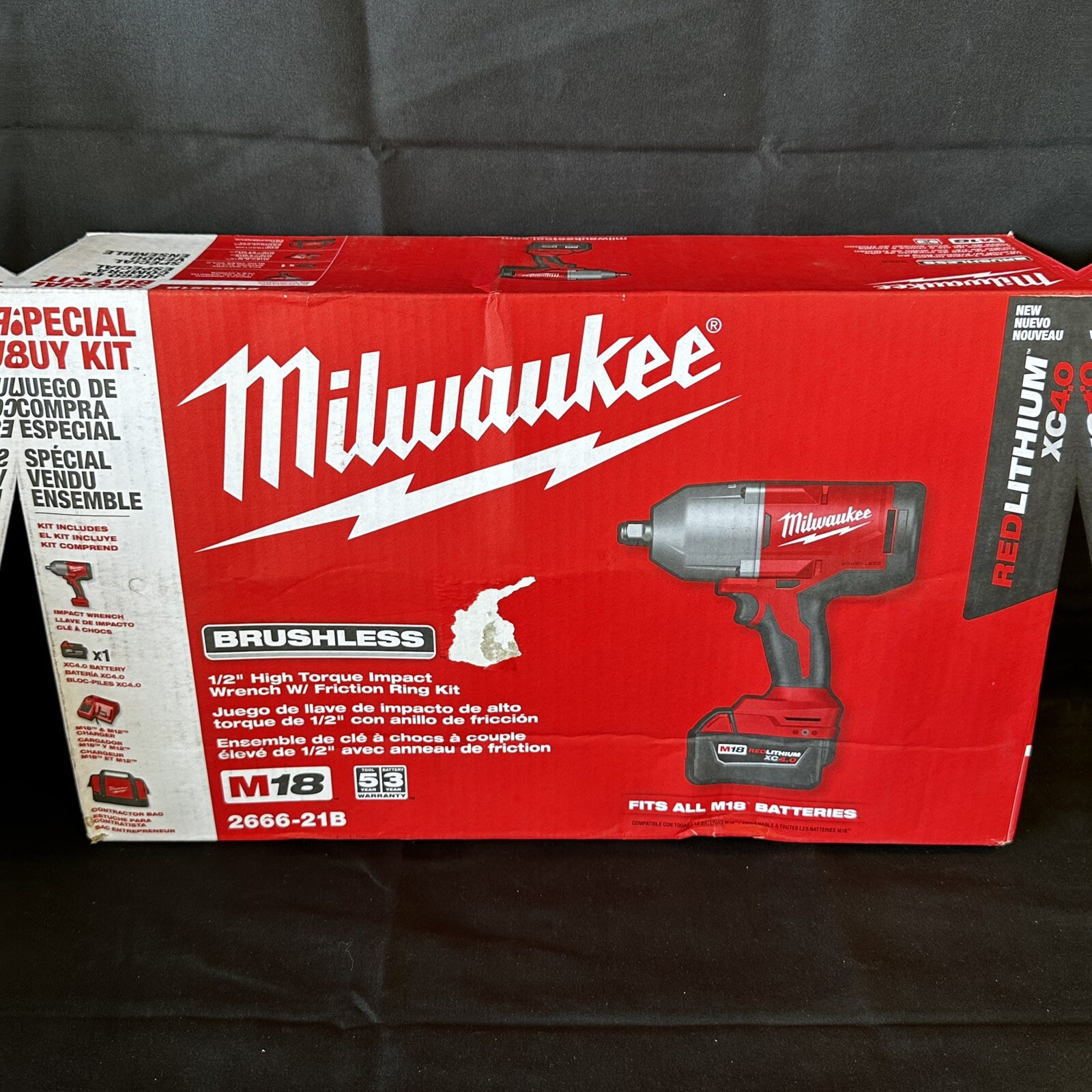 Milwaukee 2666-21B M18 Brushless 1/2" High Torque Impact Wrench Kit ...