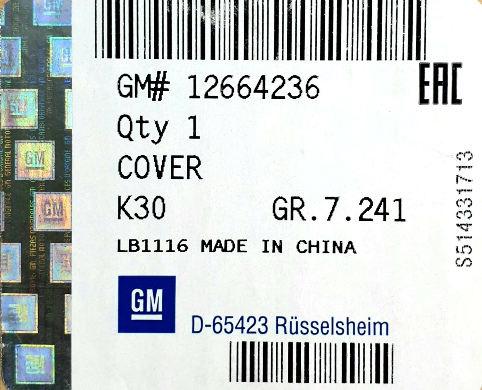 Original Opel Deckel Zahnriemen Stirn Astra K Corsa E Adam - 1.0i ...