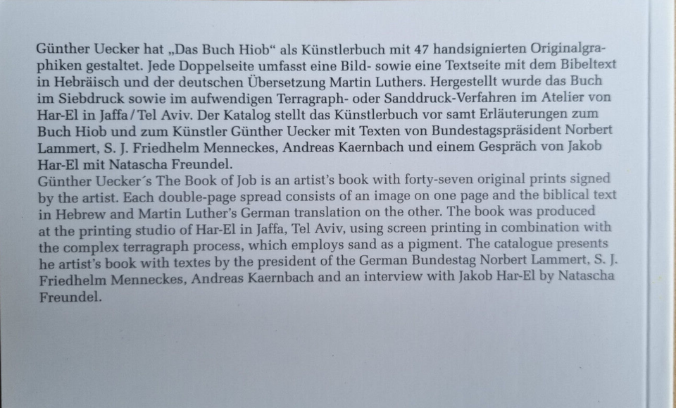 Günther Uecker Büchlein "Das Buch Hiob" 139 Seiten - alle 47 Werke ...