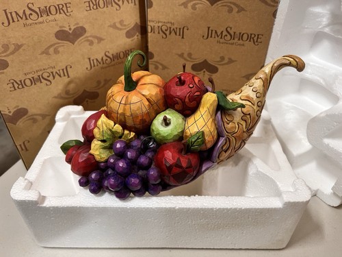 Jim Shore Cornucopia Horn of Plenty 2007 Fall Harvest Figurine #4008903 ...