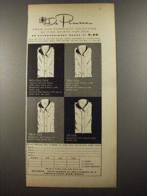 1954 De Pinna Shirts Ad - De Pinna from our complete selection of fine ...