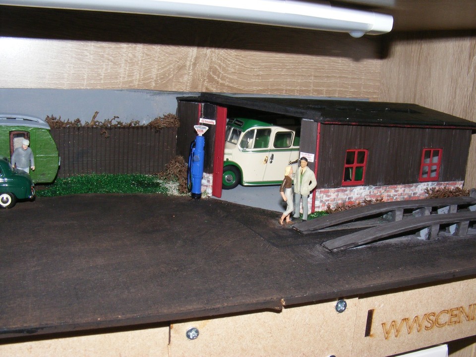 1.43rd Scale Model Bus Garage Diorama | eBay UK