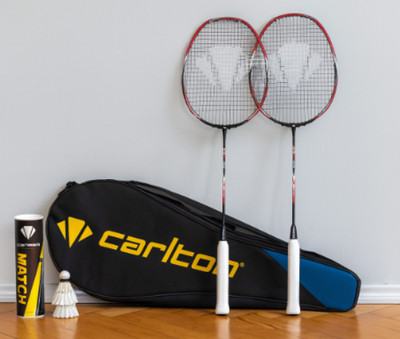 Carlton badminton rackets X2 Red and Black with Carlton Bag and Carlton ...