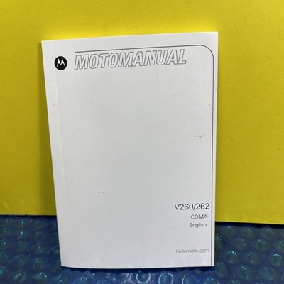 Motorola V260/262 Digital Wireless CDMA Telephone User's Guide / Manual ...