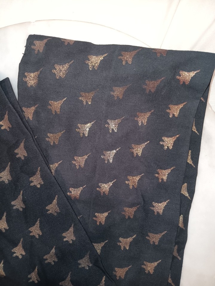 Air Force Pilot's Scarf Black with Gold Jets Cotton | eBay