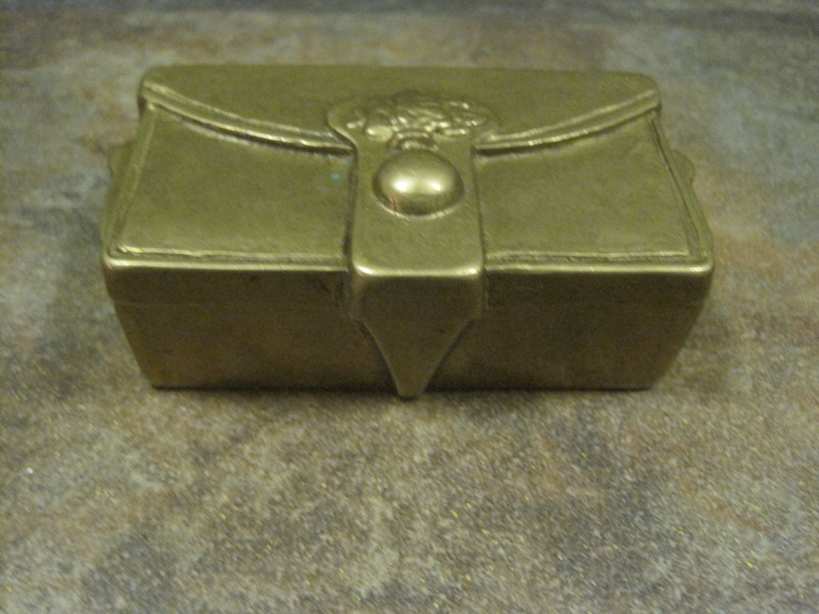 BRASS STAMP BOX 'SATCHEL' TWO COMPARTMENTS, VINTAGE, EUC | eBay