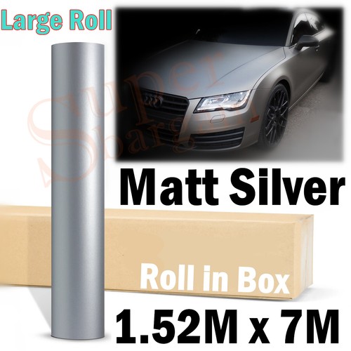 1.52M x 7Meter Matt Matte Satin Silver Car Vinyl Wrap Stickers Decal ...