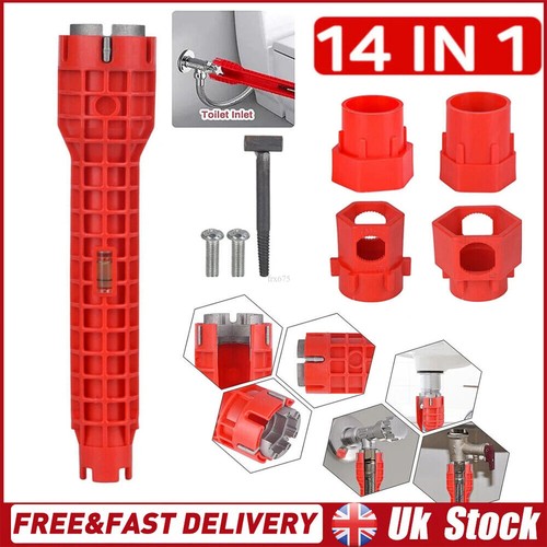 14 IN 1 Faucet Sink Wrench plumbing Tool Pipe Tap Spanner Set Bathroom ...