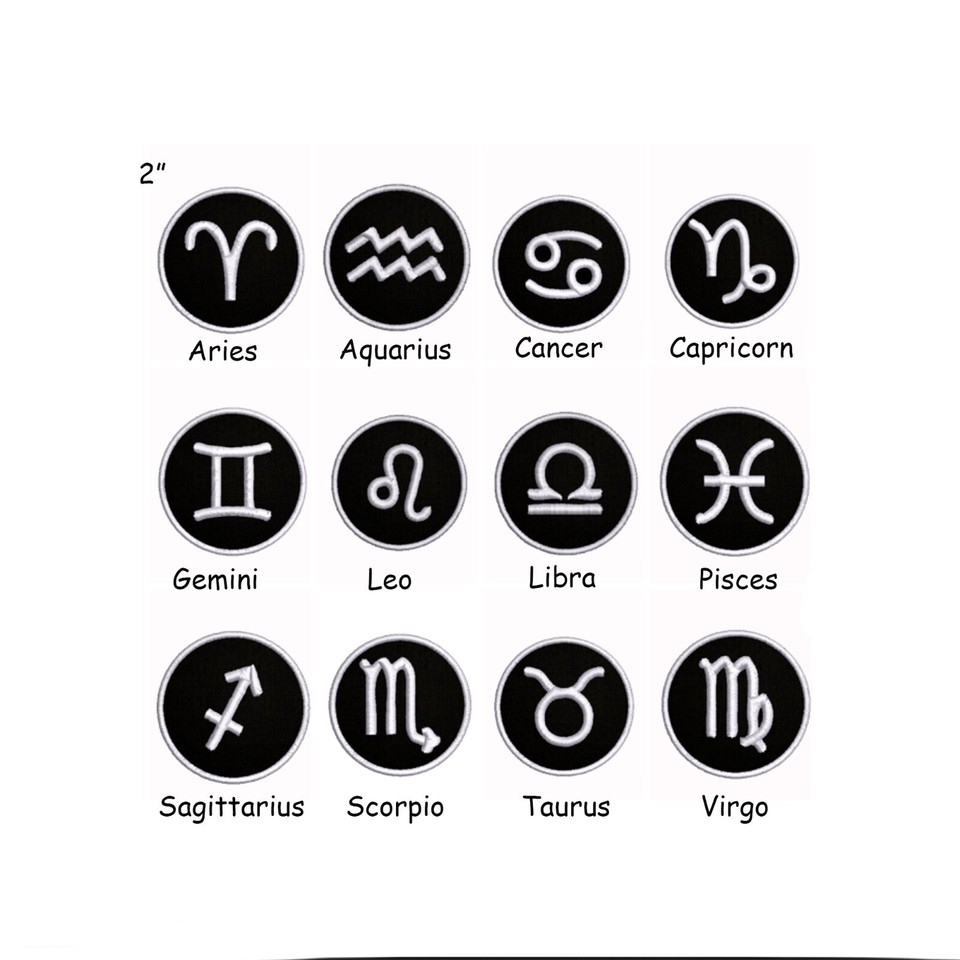 Zodiac Sign Patch Embroidered Iron-On Applique for Clothes, Astrology Horoscope | eBay
