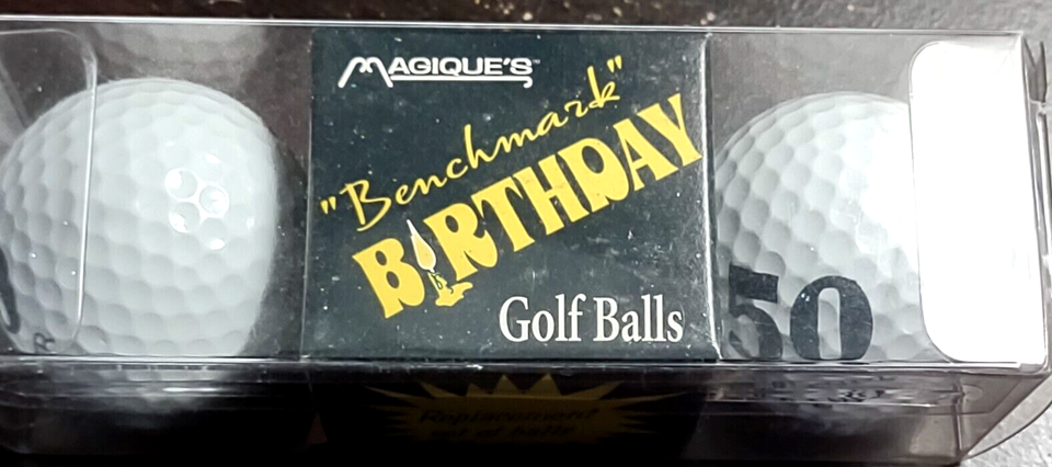 Magique's 50th Birthday Benchmark Gag Gift Golf Balls 2 Pack ...