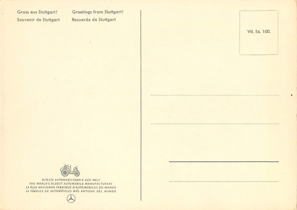 Mercedes Benz Advertising Postcard Gruss Aus Stuttgart 1904 Mercedes ...