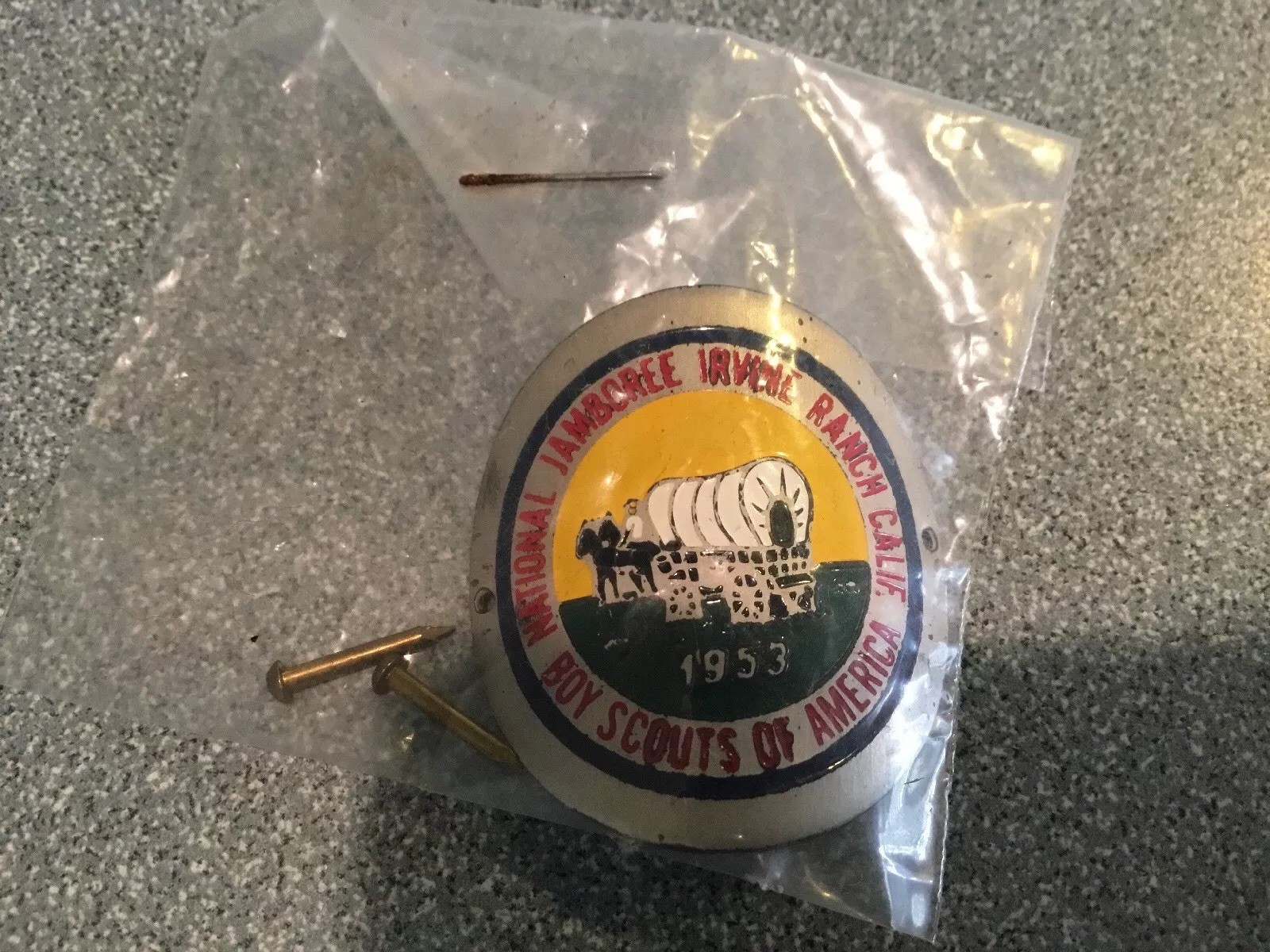 BSA National Scout Jamboree Hiking Stick Cane Badge 1953 IRVINE RANCH ...