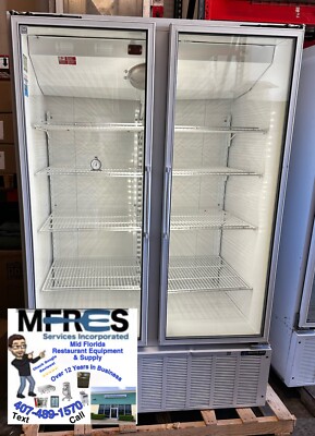 MASTER-BILT BMG-48 2 DOOR UPRIGHT GLASS REACH IN REFRIGERATOR 115V ...