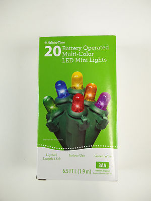 Holiday Time 20 ct LED Mini Lights Battery Powered Multi Colored | eBay