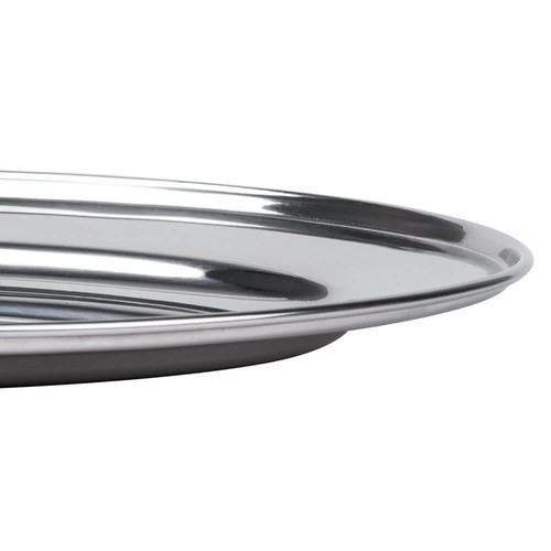 14-Inch Stainless Steel Serving Platter, 14x11-Inch, Small Silver Oval ...
