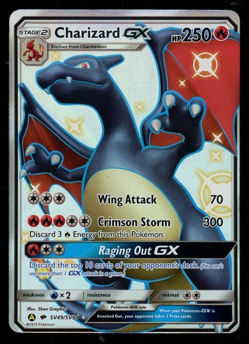 Pokemon Charizard GX SV49/SV94 Sun & Moon Hidden Fates Shiny Vault Near ...