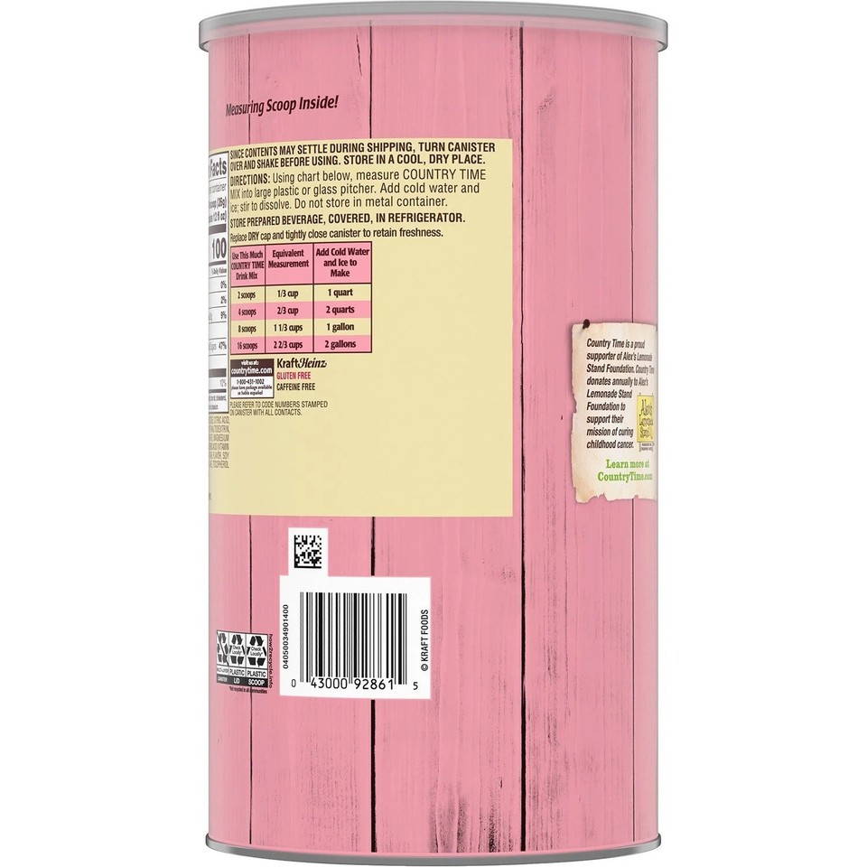 Country Time Pink Lemonade Naturally Flavored Powdered Drink Mix, 5 ...
