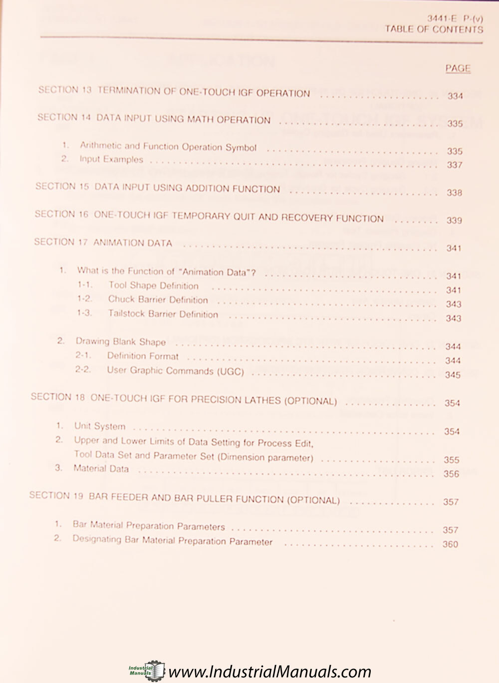 Okuma One Touch IGF, Lathe Operations Applications Manual Year (1990 ...