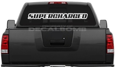 Supercharged "outline" vinyl windshield decal sticker supercharger ...