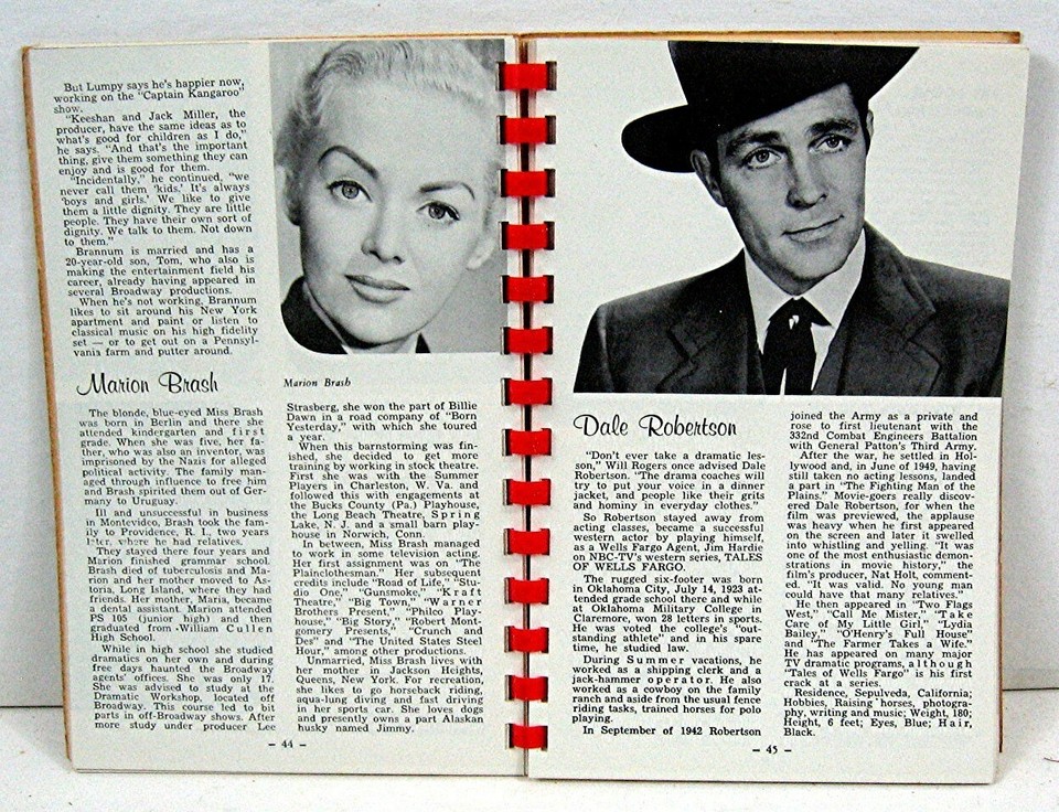 1957 TV Stars Personalities Biographical Sketch Book #3 Unused Old ...