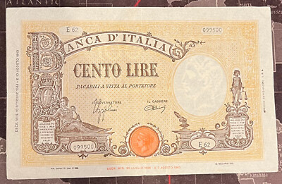 ITALY 1943 500 LIRA NOTE | eBay