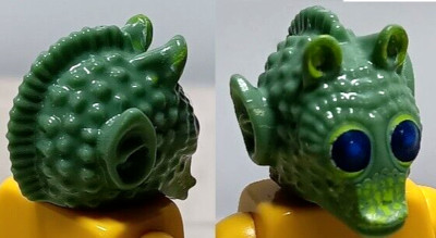 New LEGO Star Wars Alien Printed Face Blue Eyes FISH Fins DOUBLE EARS ...