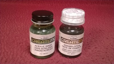 TESTORS CREATEFX (2) ENAMEL STAIN GRAY & ACRYLIC WASH OLIVE GREEN - 1 ...