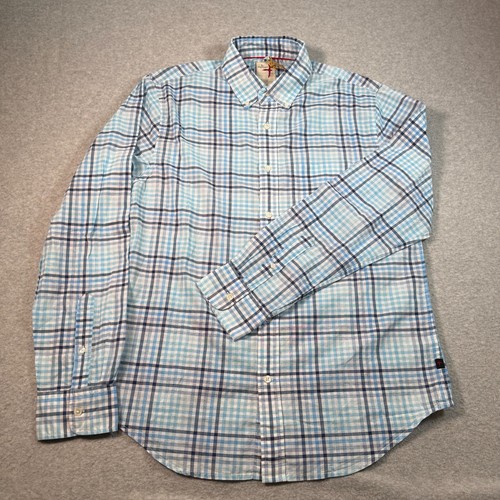Relwen Airtex Madras Shirt Blue Plaid Mens Sz L NWT | eBay