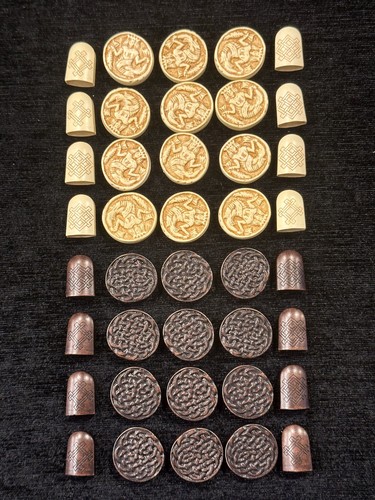 The Lewis Chessmen Chess Set w/ Draughts Counters - National Museums of ...