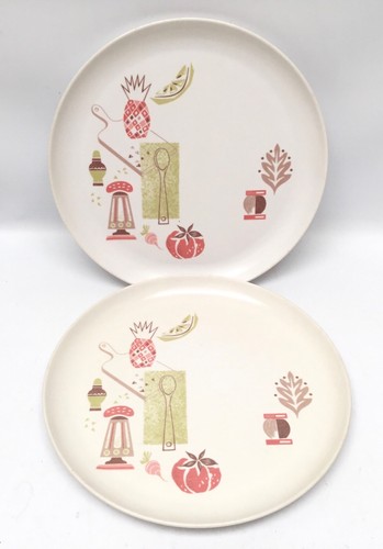 2 Vintage Melmac Durawear Retro Food Theme Dinner Plates 10” Pineapple ...