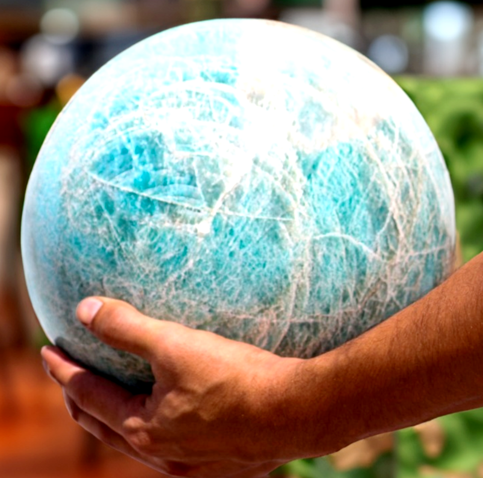 230MM Aqua Amazonite Crystal Healing Chakra Energy Metaphysical ...