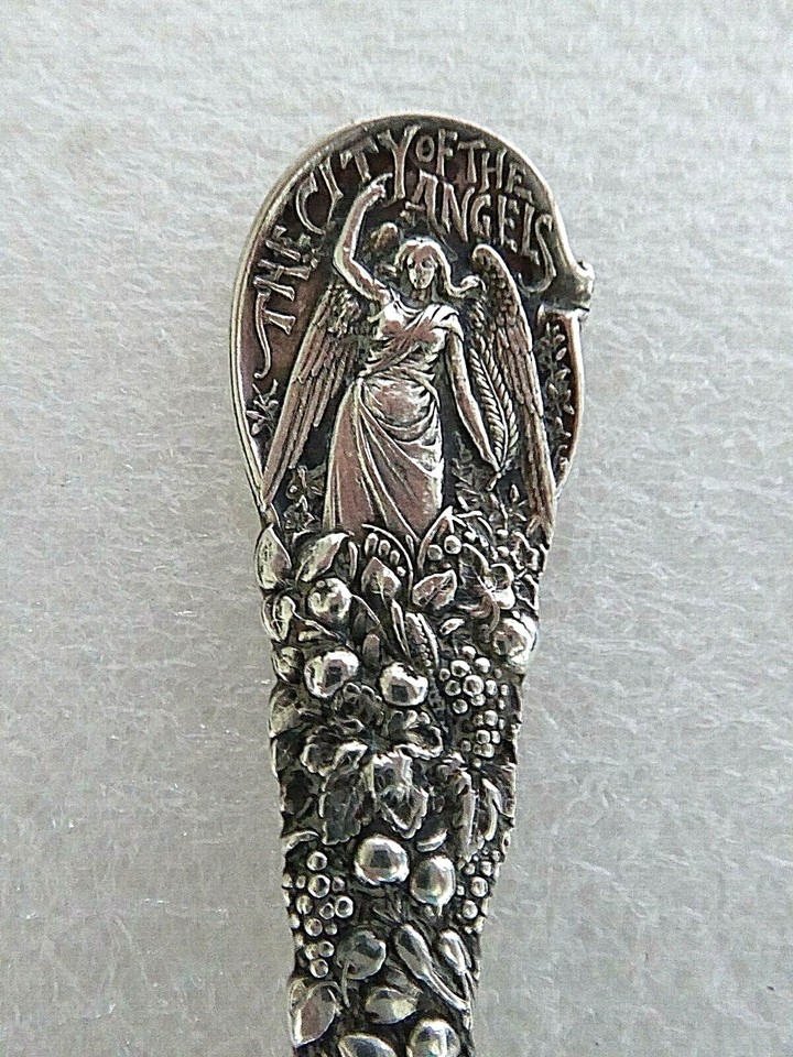 Antique Sterling Silver Souvenir spoon Los Angeles City of Angels San ...