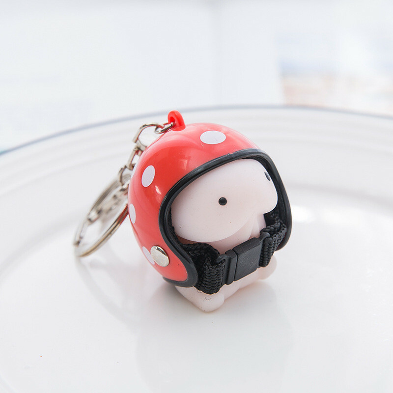 Cute Squishy Ding Ding With Helmet Keychain Novelty anti-stress Toy ...