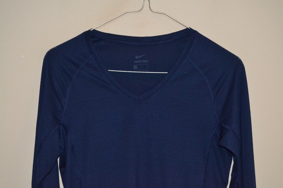 Nike Pro Hypercool Compression Navy Blue L/S Top Shirt Mens Small | eBay UK
