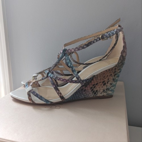 Alexandre Birman Mallica Python Wedge Sandals Size 37.5 = US 7 Retail $650 | eBay