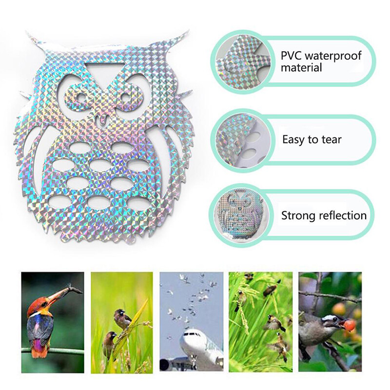10pc Garden Laser Hanging Owl Scarecrow Owl Reflective Scare Bird ...