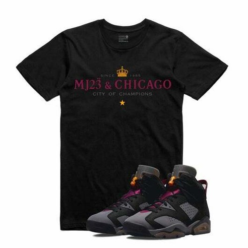 Neu Retro Kings AJ6 Bordeaux MJ23 Schwarz T-Shirt SMALL-3XLARGE Limited ...