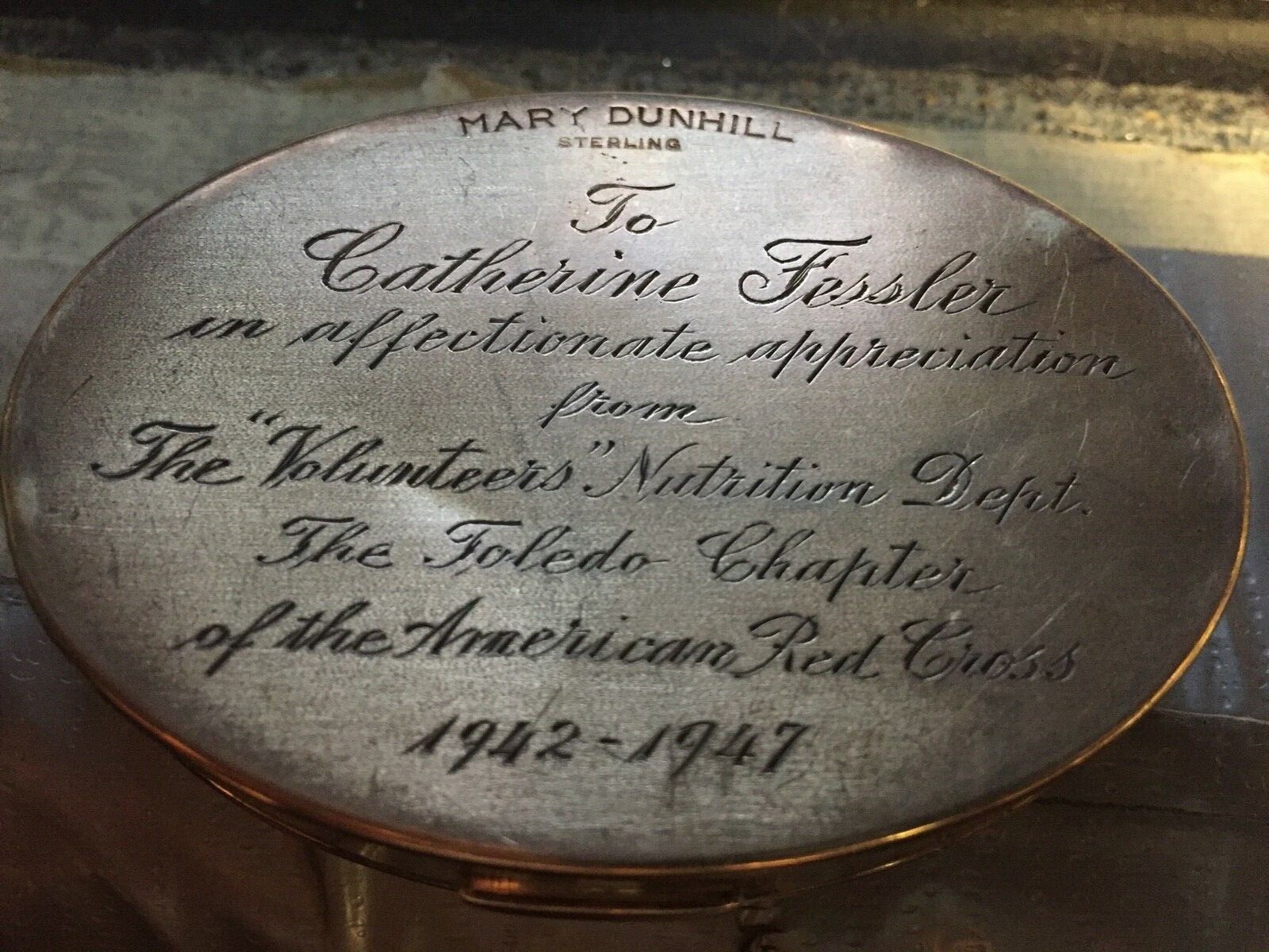 VINTAGE MARY DUNHILL STERLING SILVER COMPACT - 1947 - 60 GRAMS ...