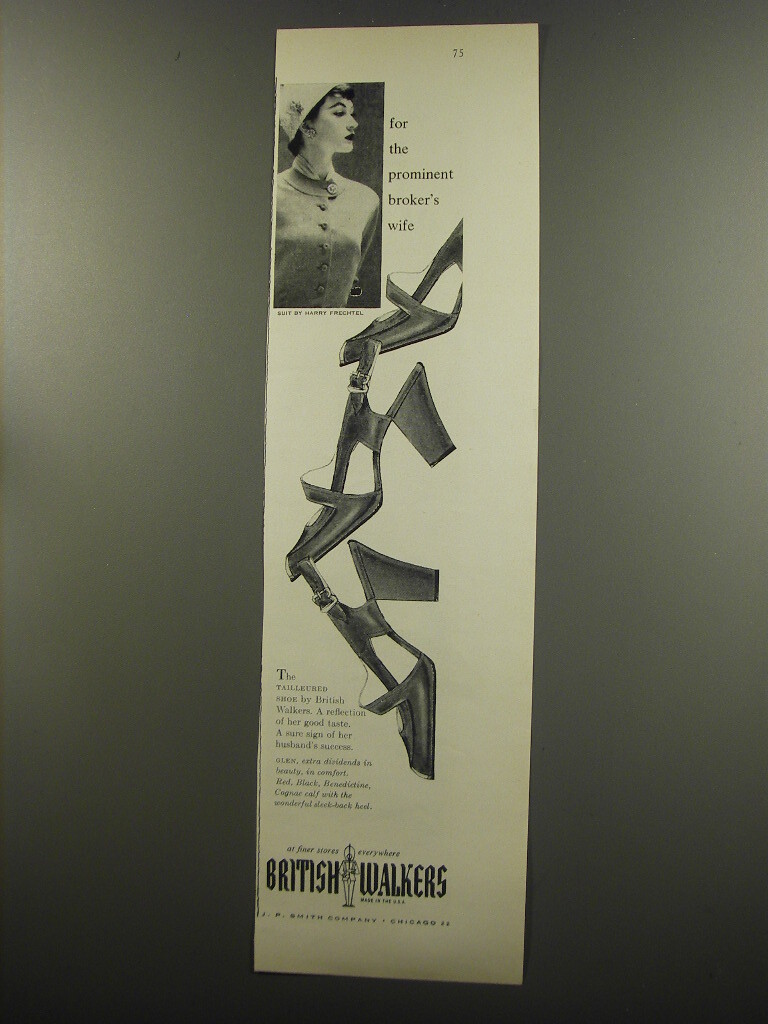 1953 British Walkers Shoes Advertisement - For the prominent broker's ...
