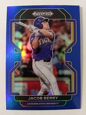 2022 Panini Draft Picks Jacob Berry Blue Prizm Rookie LSU Tigers ...