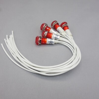 10Pcs 120V AC 10mm RED Panel Mounting LED Indication Signal Pilot ...